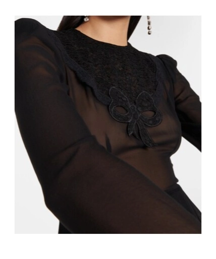 Alessandra Rich Silk Georgette Midi Dress
