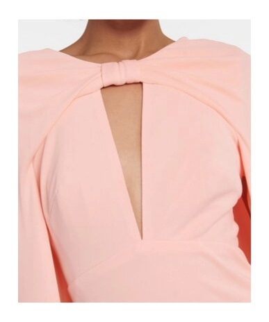 Monique Lhuillier Caped Keyhole Satin Gown