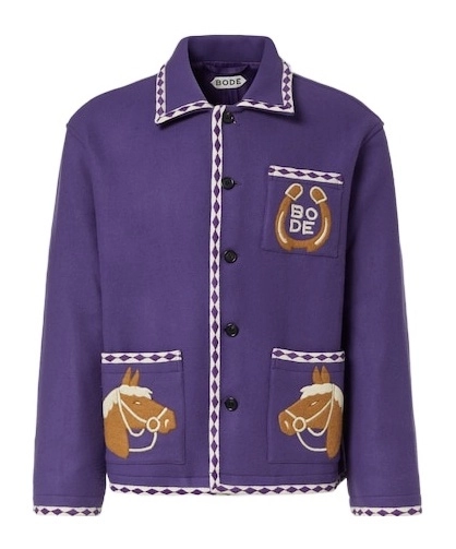 BODE Embroidered Wool Jacket - Blue
