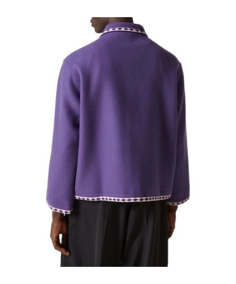 BODE Embroidered Wool Jacket - Blue