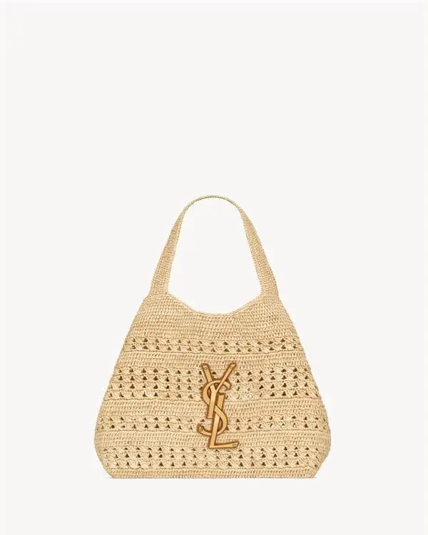 Saint Laurent Icare Medium In Raffia