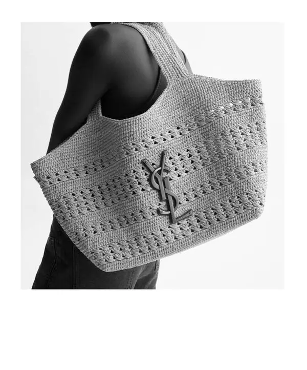 Saint Laurent Icare Medium In Raffia