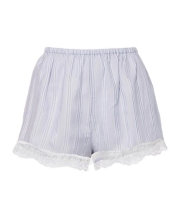 FRAME Stripe Lace Silk Shorts