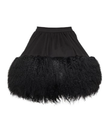 David Koma A-line Shearling Trim Miniskirt