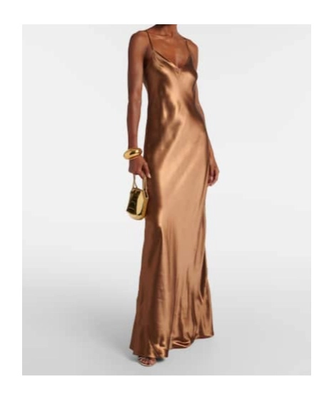 Galvan Provence Satin Maxi Dress