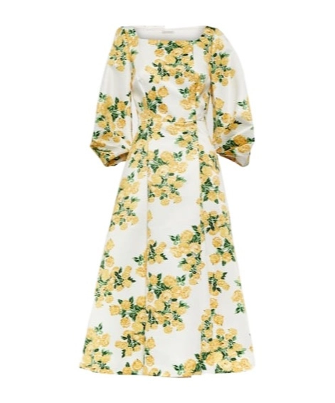 EMILIA WICKSTEAD Gabby Floral Taffeta Faille Midi Dress - White