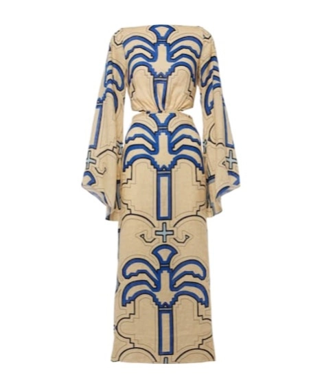 Johanna Ortiz Linen Midi Dress - Nude