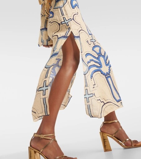 Johanna Ortiz Linen Midi Dress