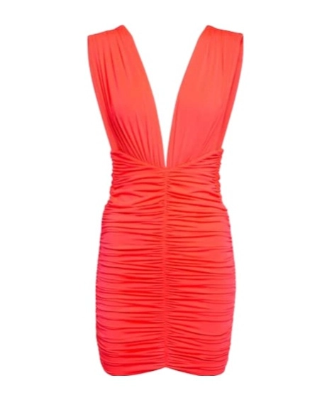 Alex Perry Keanen Ruched Minidress - Orange