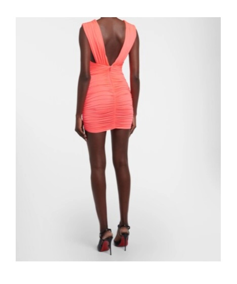 Alex Perry Keanen Ruched V-neck Mini Dress
