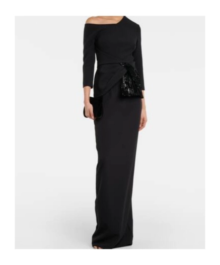 SAFIYAA LONDON Asymmetrical Sequined Crêpe Top