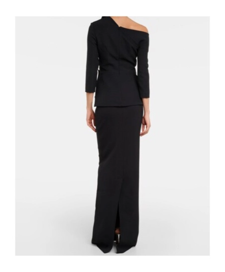 SAFIYAA LONDON Asymmetrical Sequined Crêpe Top