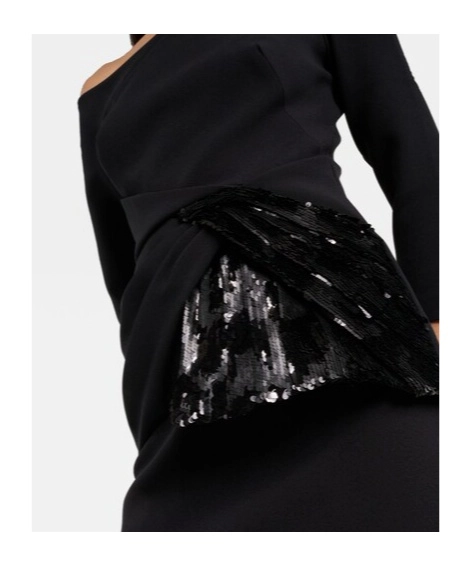 SAFIYAA LONDON Asymmetrical Sequined Crêpe Top