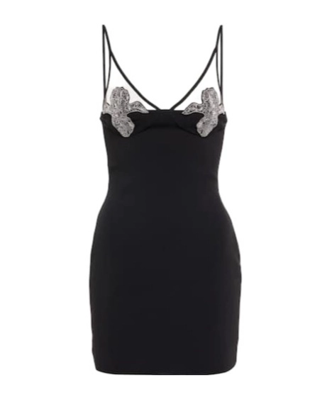 David Koma Mesh-panel Embellished Minidress