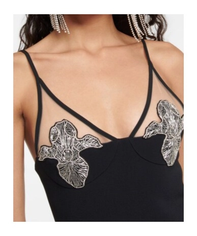David Koma Mesh-panel Embellished Minidress