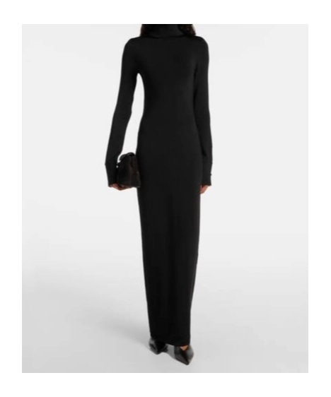 Galvan Iris Turtleneck Jersey Maxi Dress