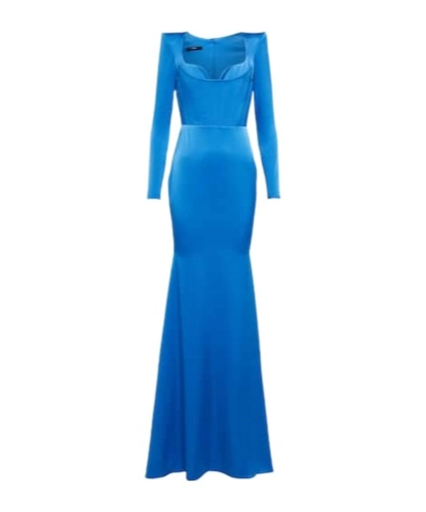 Alex Perry Crepe Long-sleeved Dress - Blue