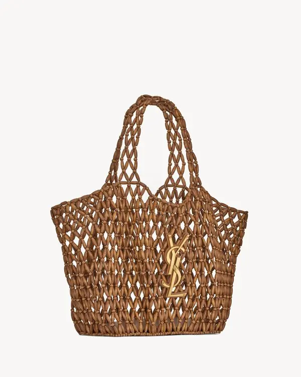 Saint Laurent Icare Medium In Wood Beads
