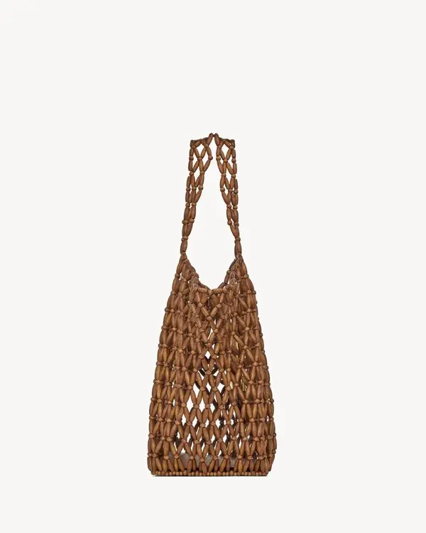 Saint Laurent Icare Medium In Wood Beads