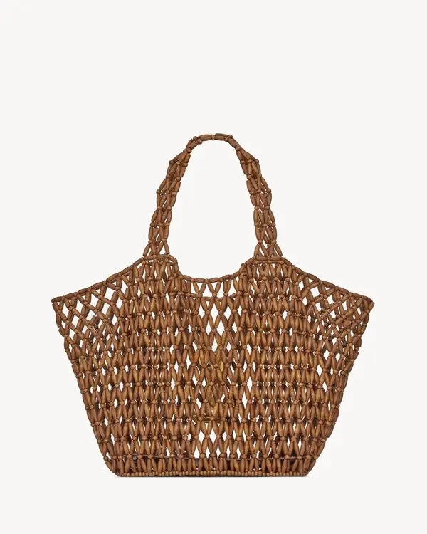 Saint Laurent Icare Medium In Wood Beads
