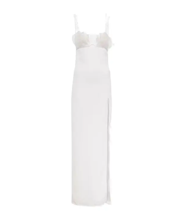 NENSI DOJAKA Bridal Cutout Crepe Gown - White