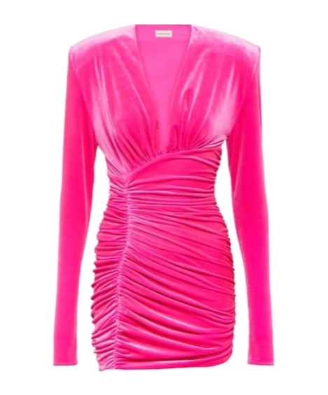 Alexandre Vauthier Ruched Velvet Minidress