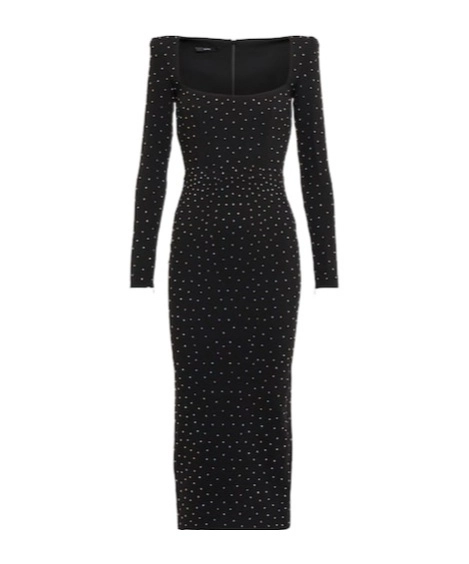 Alex Perry Tiernan Embellished Crêpe Midi Dress - Black