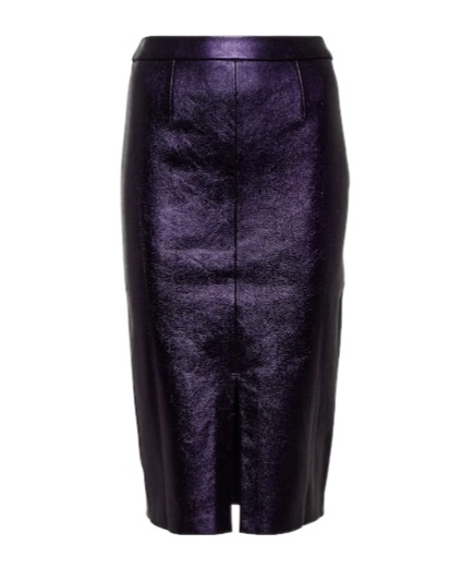Stouls Carmen Metallic Leather Midi Skirt