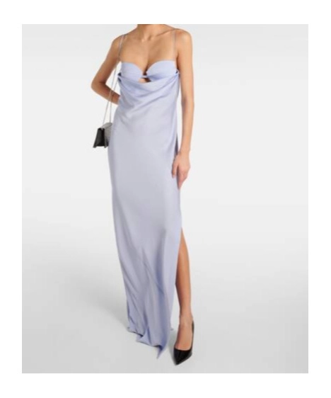 Alex Perry Cutout Draped Satin Crêpe Gown - Blue