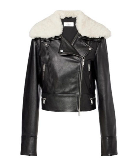 Sportmax Shearling-trimmed Leather Jacket