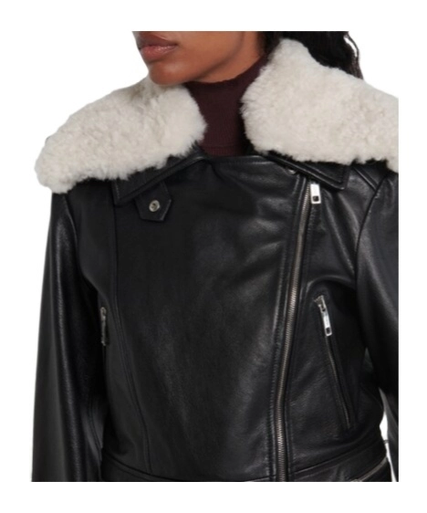 Sportmax Shearling-trimmed Leather Jacket