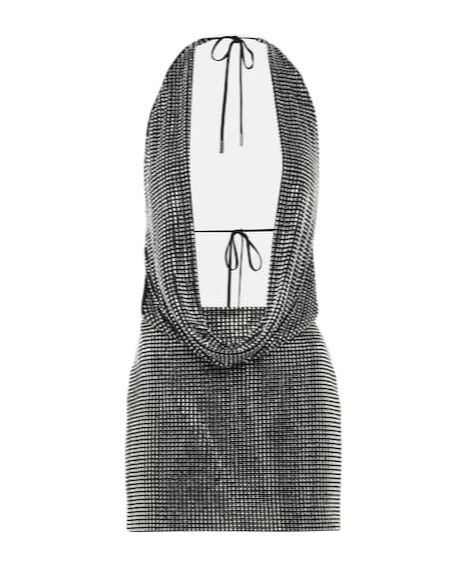 David Koma Cowl Neck Embellished Minidress - Gray