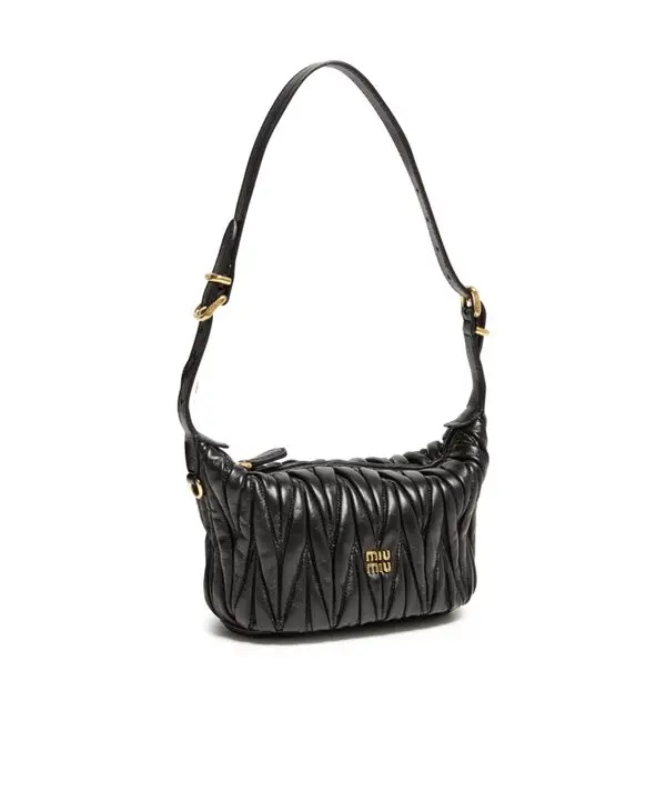 Miu Miu Quilted Logo Shoulder Bag