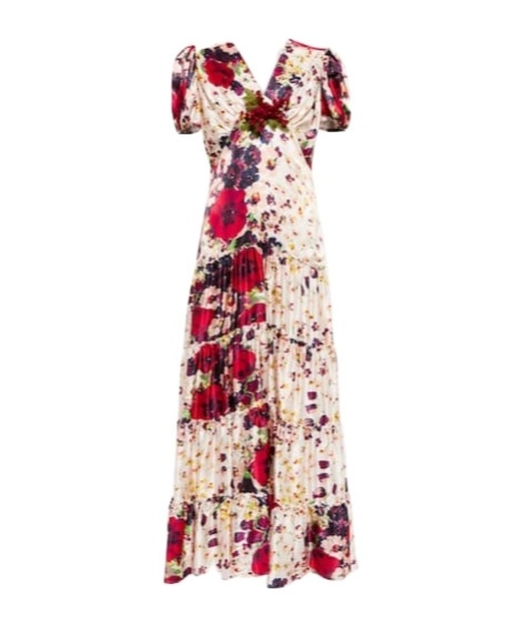 RODARTE Floral Silk Charmeuse Maxi Dress