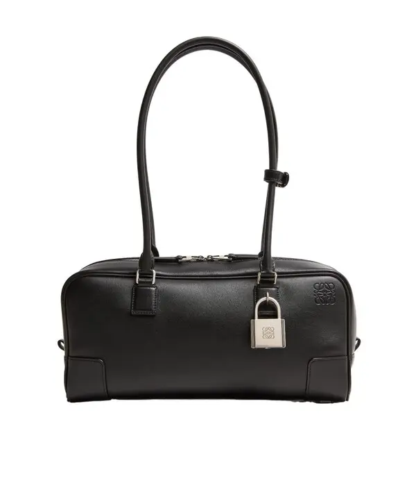 Loewe Amazona 23 Cropped Bag In Shiny Calfskin - Black