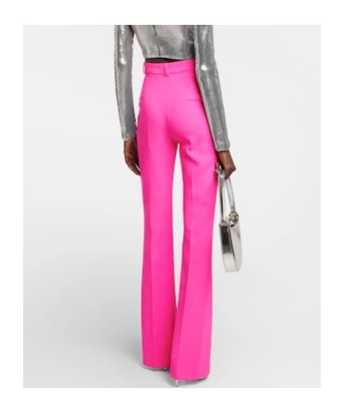 David Koma High-rise Flared Wool-blend Pants