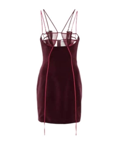NENSI DOJAKA Cutout Velvet And Mesh Mini Dress