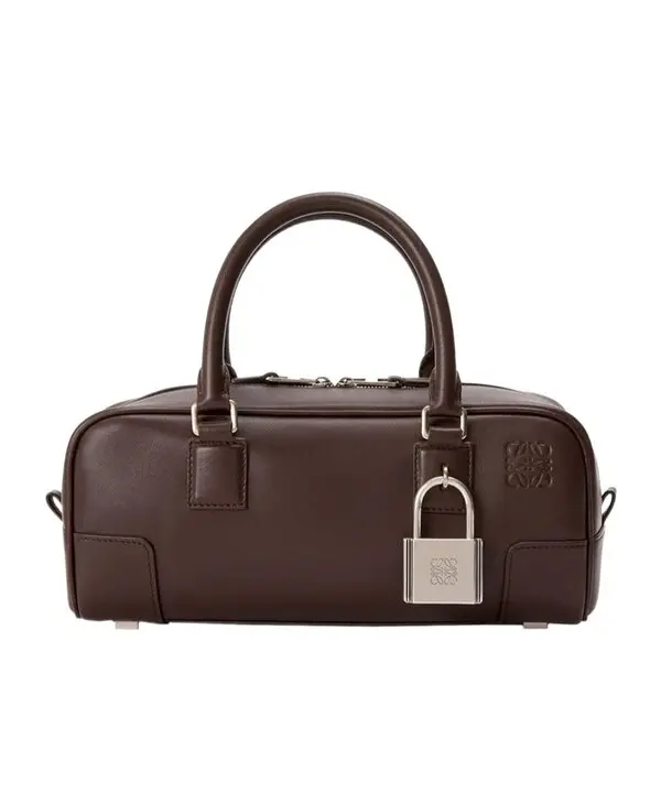 Loewe Amazona 23 Cropped Bag In Shiny Calfskin - Black
