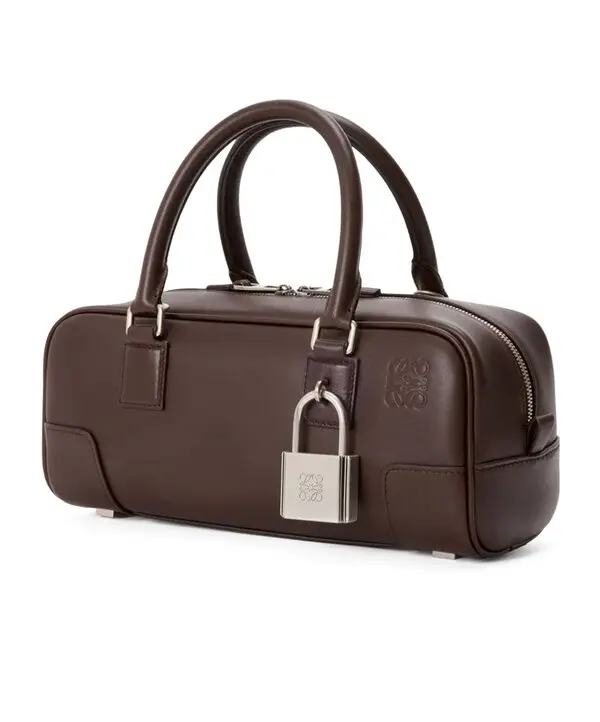 Loewe Amazona 23 Cropped Bag In Shiny Calfskin - Black
