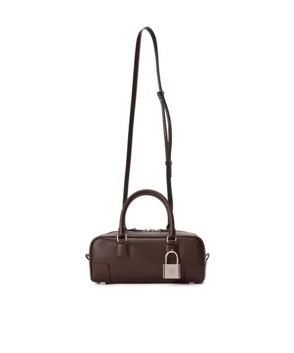 Loewe Amazona 23 Cropped Bag In Shiny Calfskin - Black