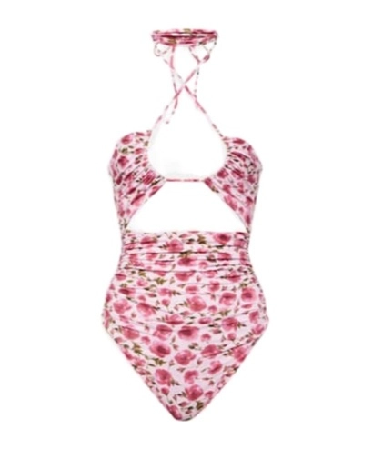 Magda Butrym Floral Halterneck Swimsuit - Pink