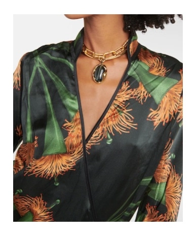 Johanna Ortiz Printed Silk-blend Wrap Dress
