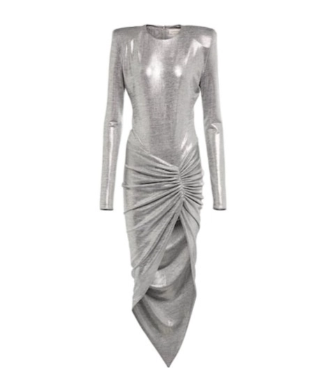 Alexandre Vauthier Metallic Jersey Midi Dress