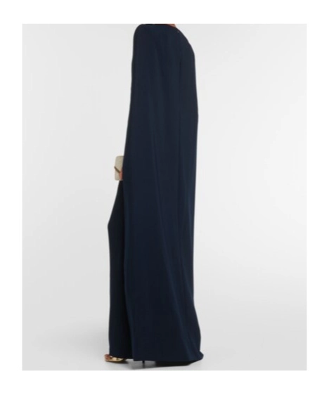 Jenny Packham Embellished Cape Crepe Gown
