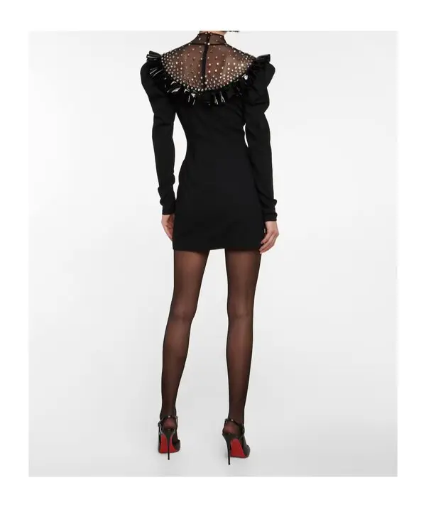 Alessandra Rich Embellished Wool-blend Minidress