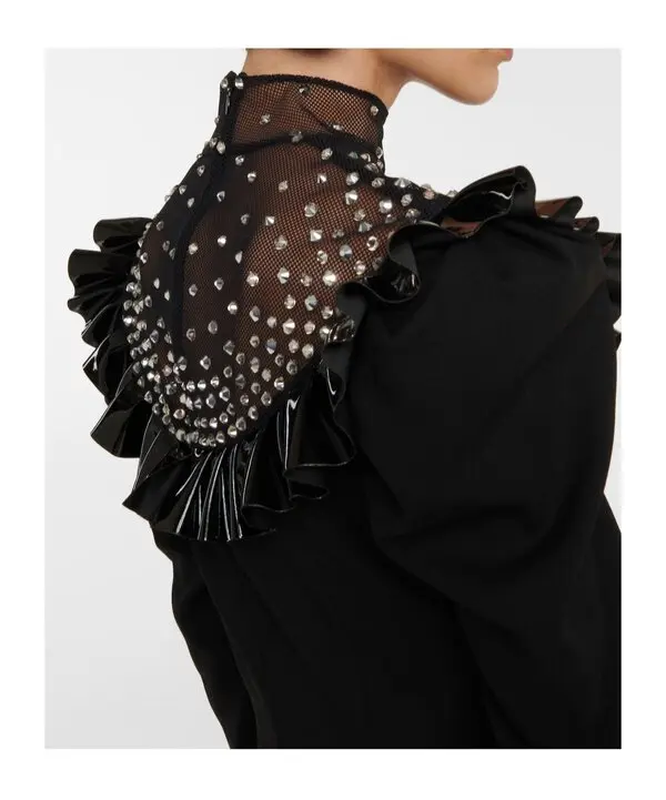 Alessandra Rich Embellished Wool-blend Minidress