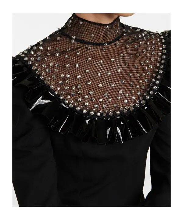 Alessandra Rich Embellished Wool-blend Minidress