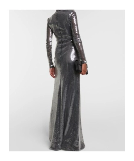 David Koma Sequined Mockneck Gown