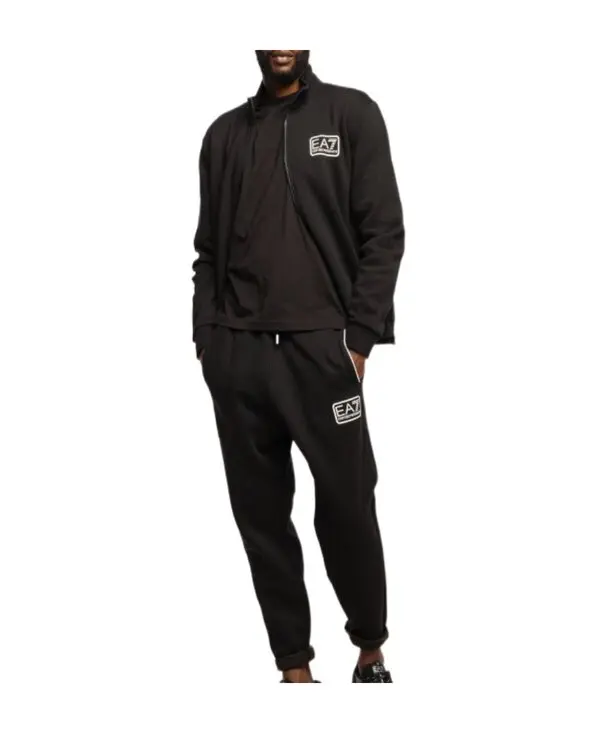 EA7 Logo Zip-up Tracksuit - Black