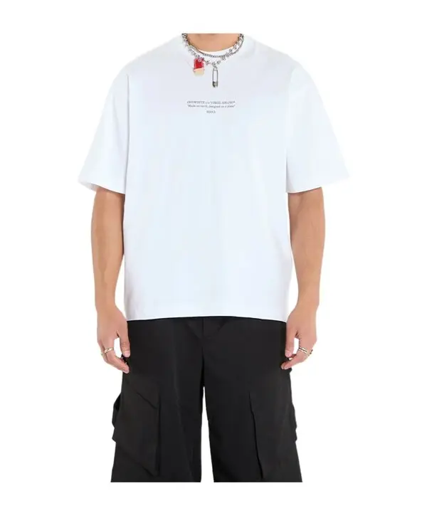 Off-White Slogan Printed Crewneck T-shirt - White